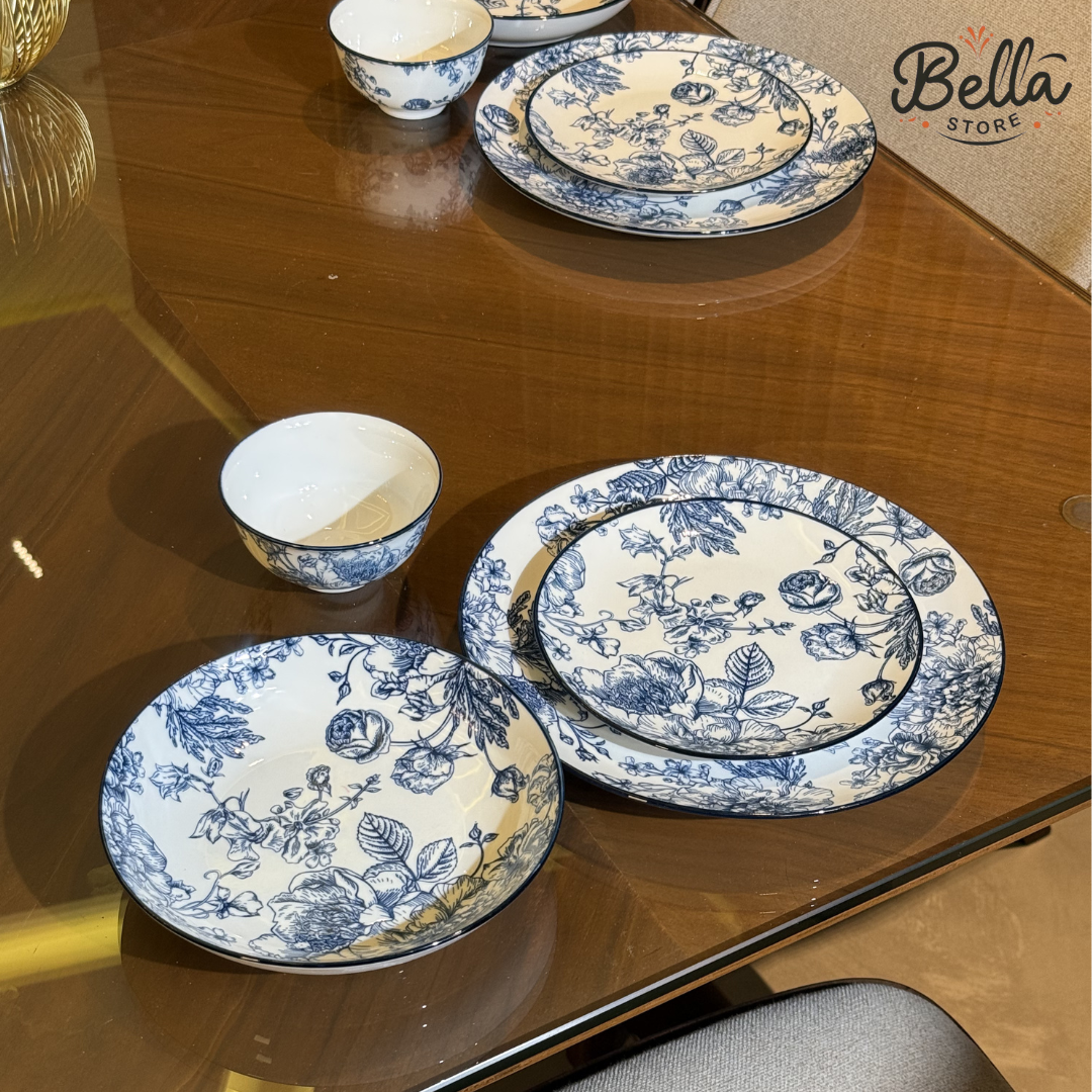 LUXURY ROYAL BLUE PLATE SET 24 Pcs